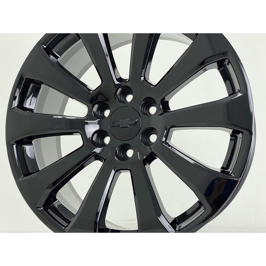 22" Black Wheels Rims | Fits Chevy Silverado High Country Tahoe GMC ...